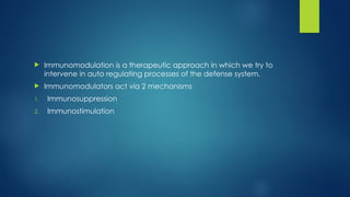 IMMUNOMODULATORS drugs.pptx pharmacological | PPT