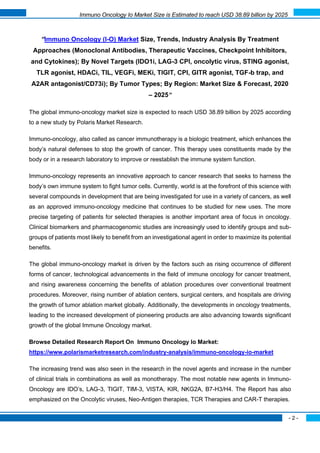 Immuno oncology market | PDF