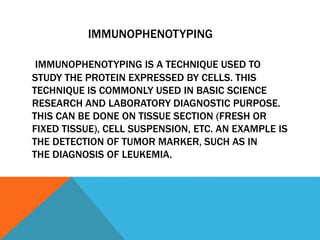 Immunophinotyping raju | PPTX