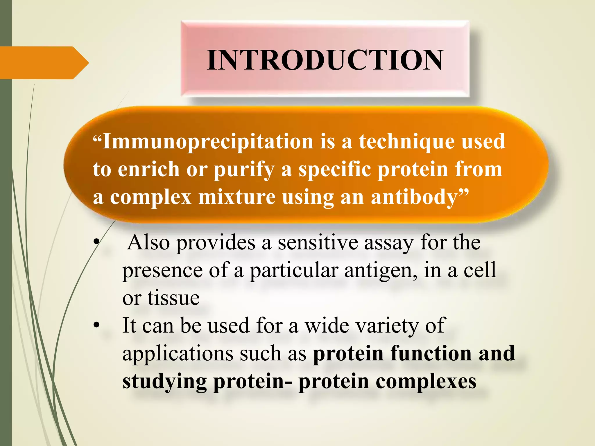 IMMUNOTECHNIQUES (immunoprecipitation) | PPTX