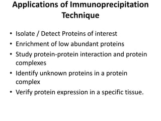 Immunoprecipitation: Procedure, Analysis and Applications | PPTX