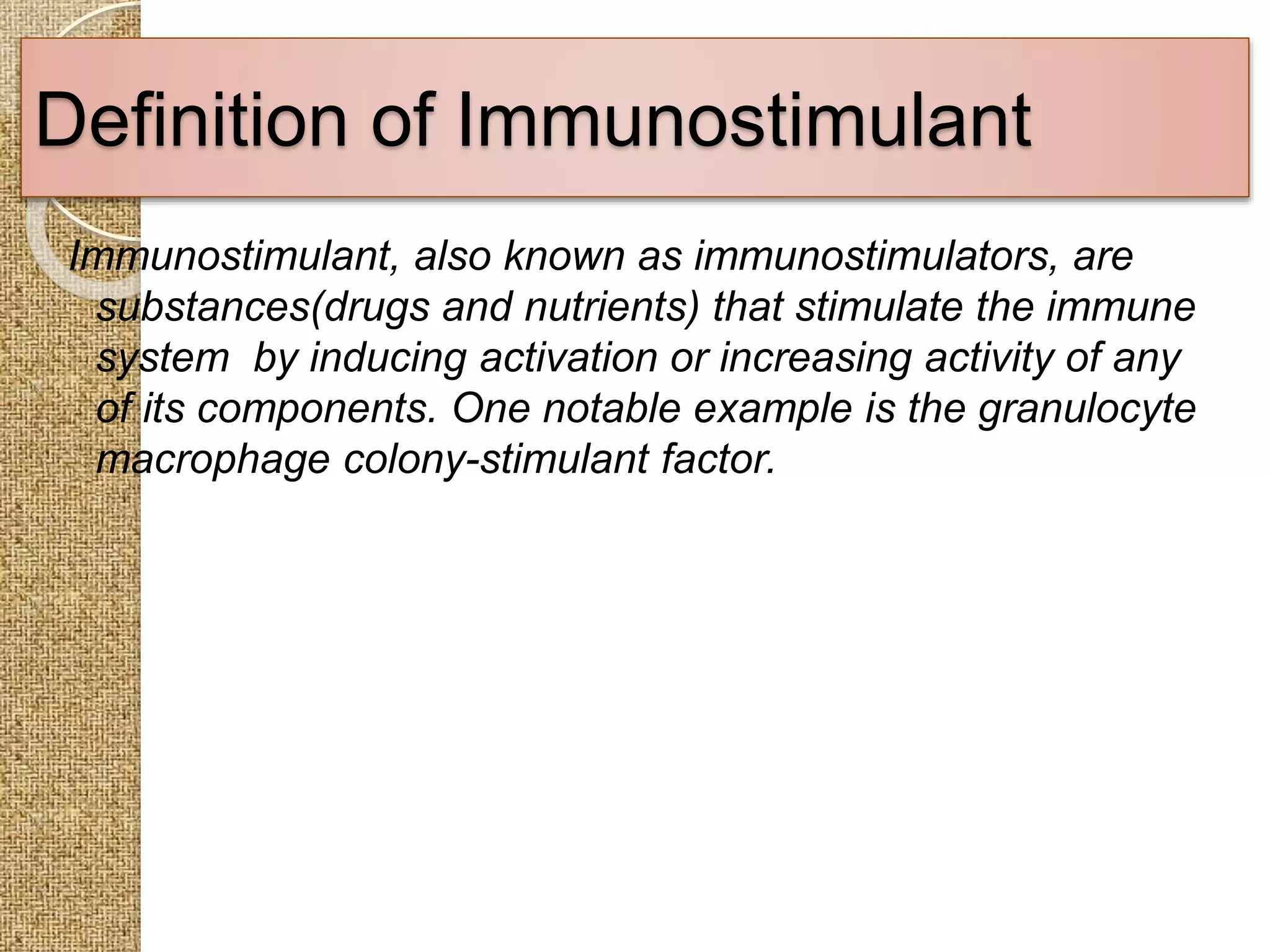 Immunostimulants | PPTX