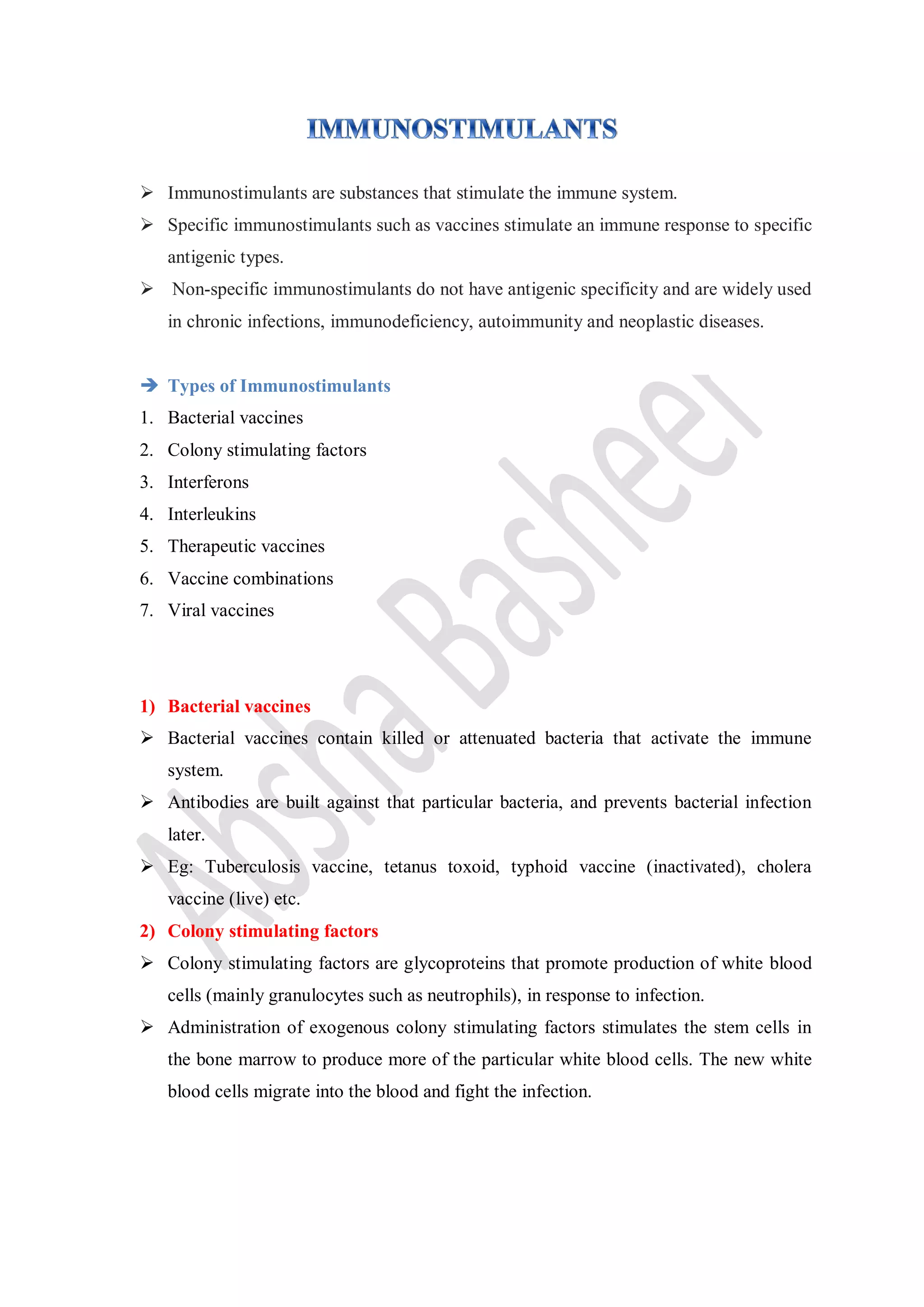 Immunostimulants | PDF