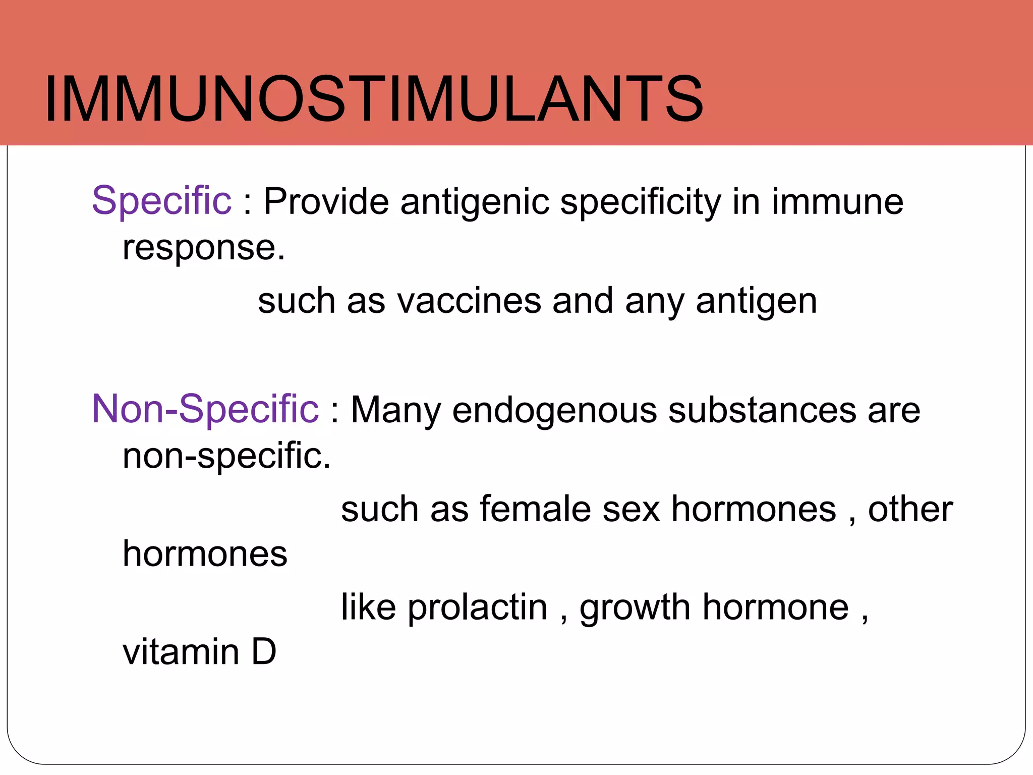 Immunostimulants & immunosuppressants | PPTX