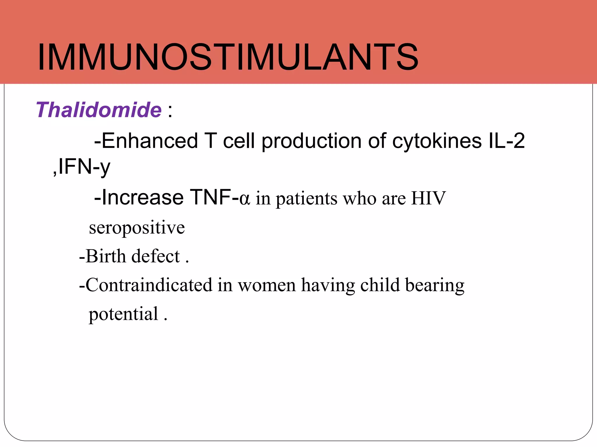Immunostimulants & immunosuppressants | PPTX