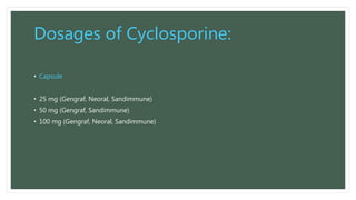 Immunosuppressant drugs | PPTX