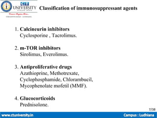 Immunosuppressant drugs by Pankaj Maurya | PPT