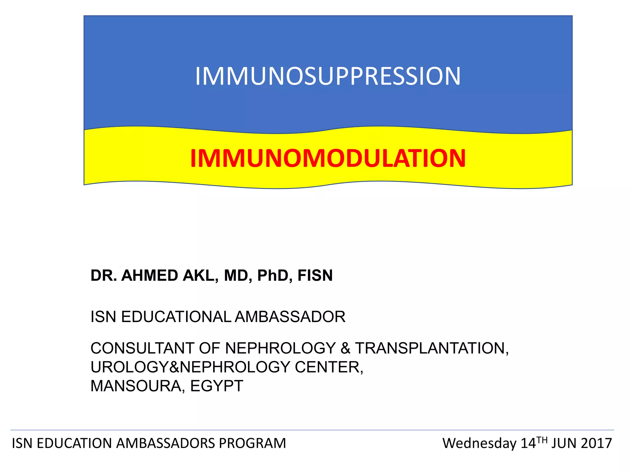 Immunosuppression immunomodulation | PPTX