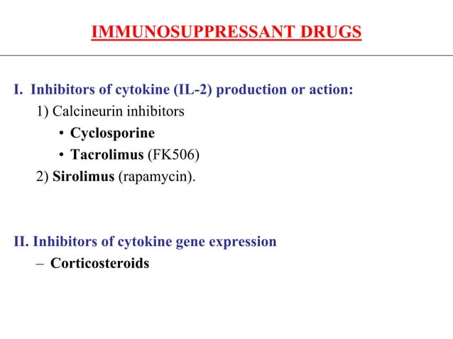 Immunosuppressive Drugs.ppt | Biological Sciences | Science