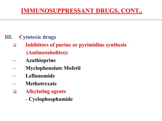 Immunosuppressive Drugs.ppt | Biological Sciences | Science