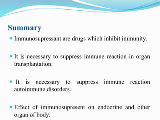 immunosupressant and endocrine dysfunction.pptx