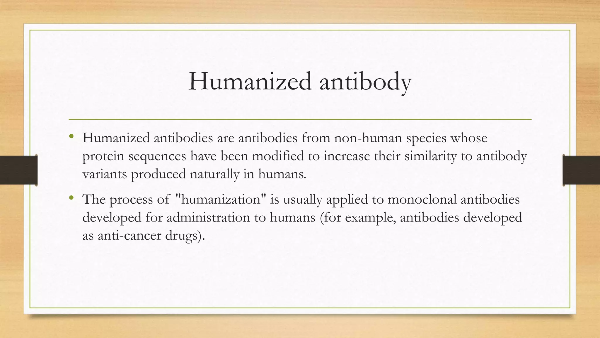 Immunotherapeutics ( types of Immunotherapeutics & humanization ...