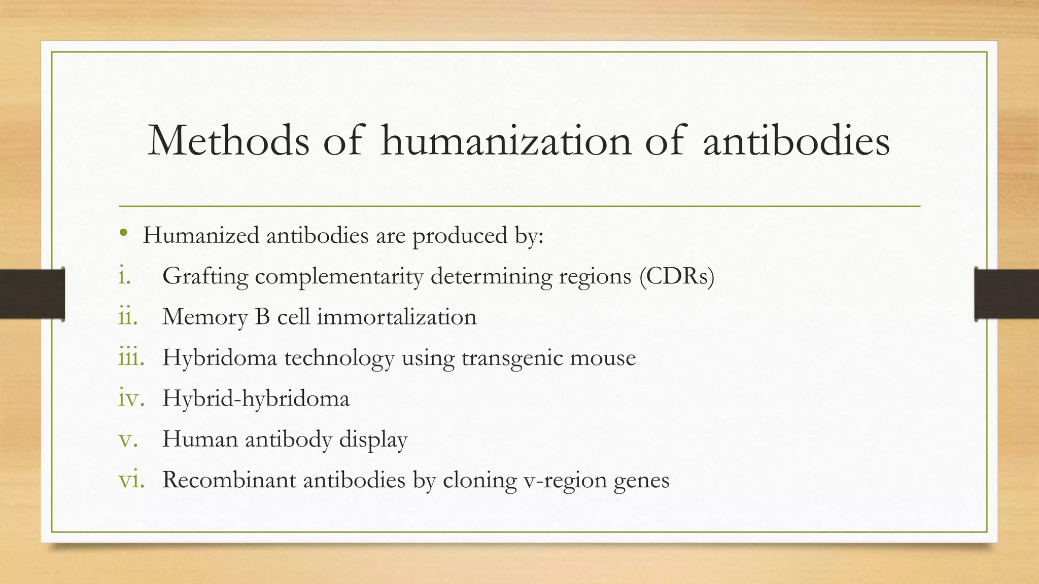 Immunotherapeutics ( types of Immunotherapeutics & humanization ...