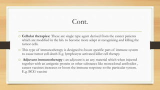 Immunotherapeutics ( types of Immunotherapeutics & humanization ...