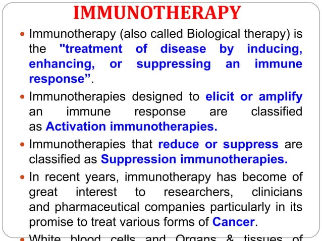 Immunotherapy | PPT | Cancer | Diseases and Conditions