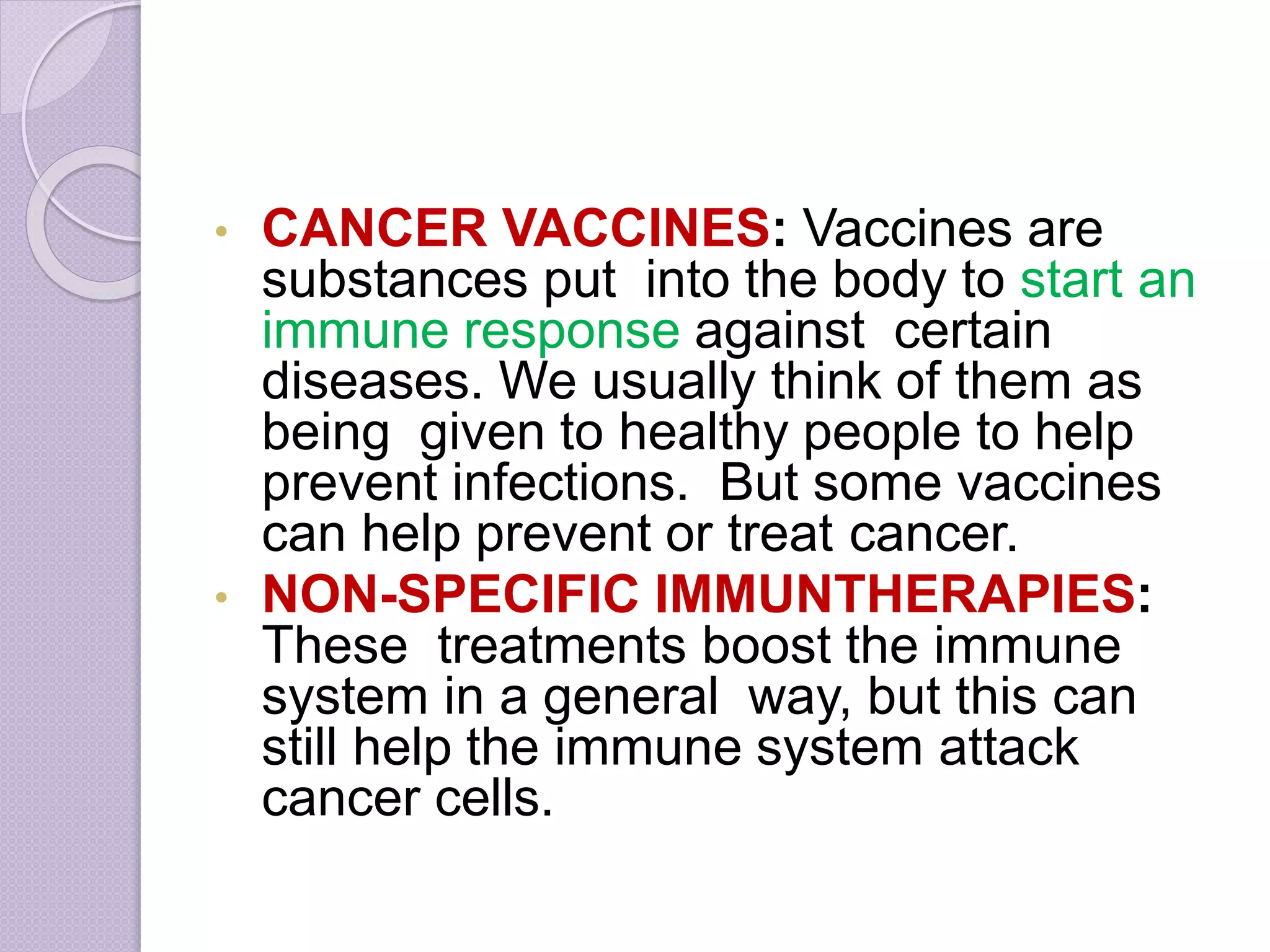 Immuno therapy for cancer | PPTX