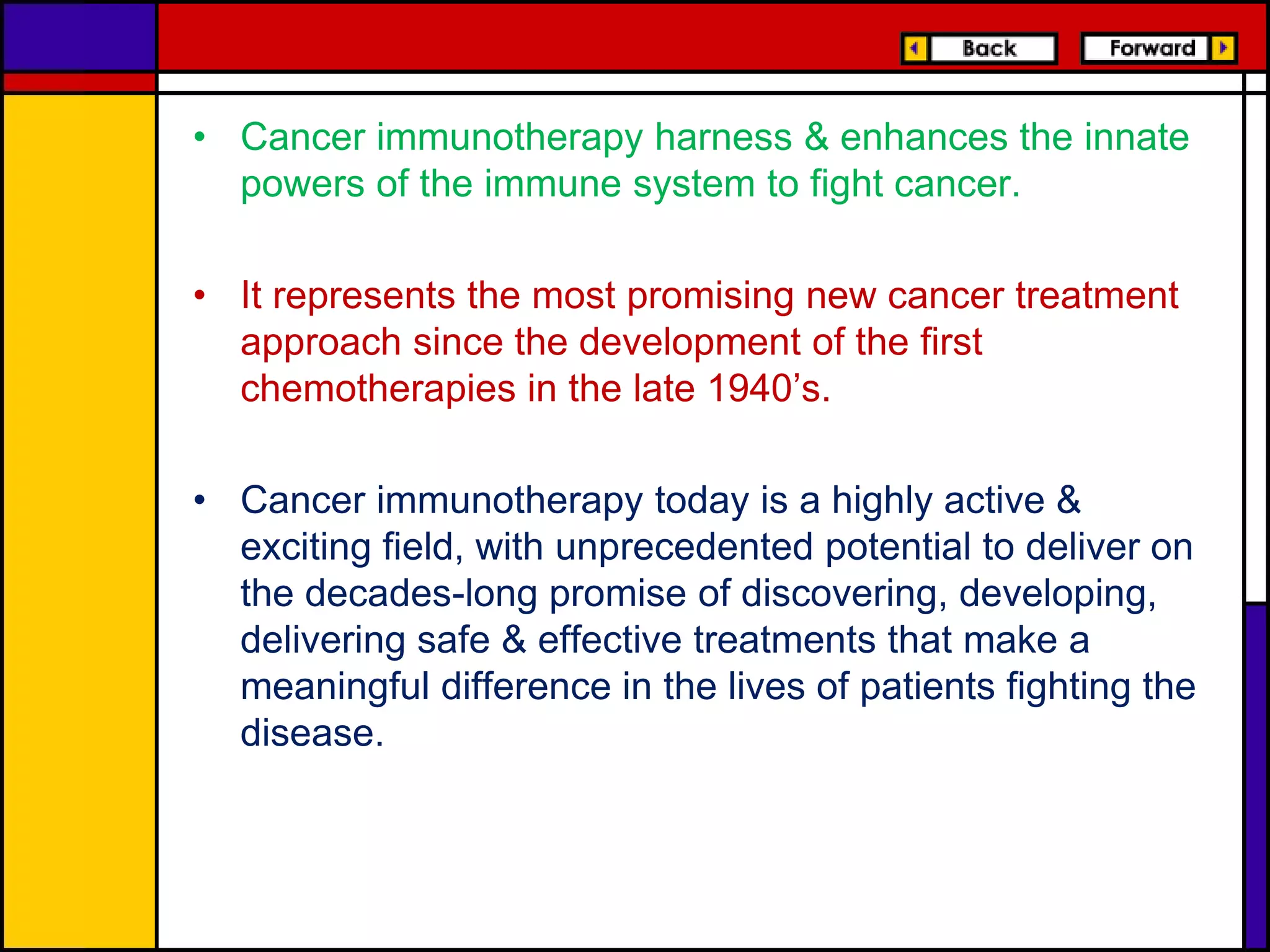 Immunotherapy for cancer | PPTX