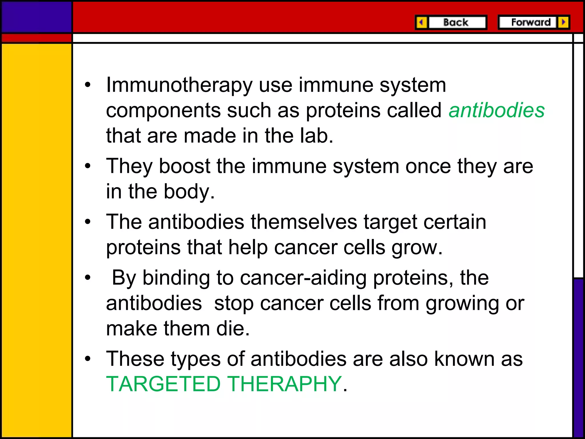 Immunotherapy for cancer | PPTX