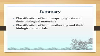 immunoprophylaxis and Immunotherapy of infectious diseases | PPTX