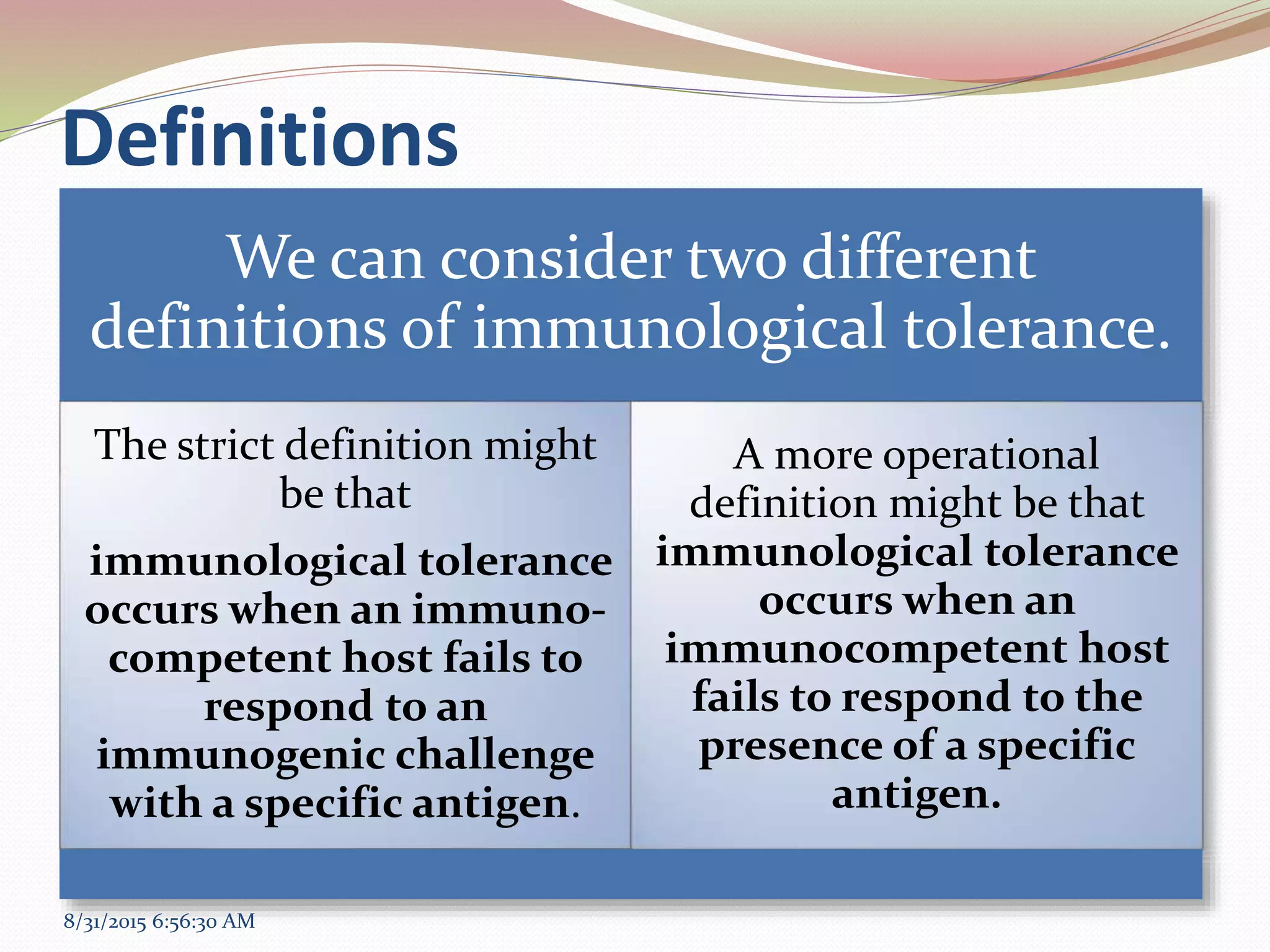 Immunotolerance: mechanism and consequence | PPTX
