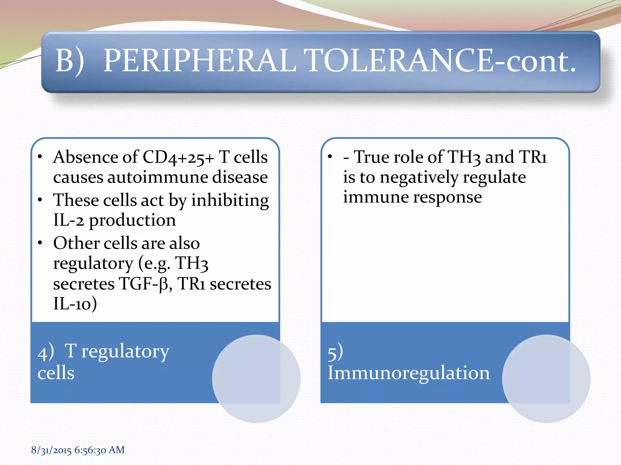 Immunotolerance: mechanism and consequence | PPTX