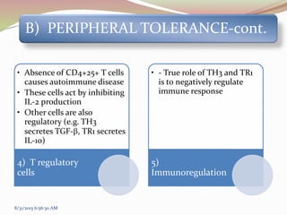 Immunotolerance: mechanism and consequence | PPTX