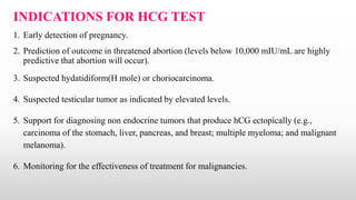 Immuology HUMAN CHORIONIC GONADOTROPIN Test (HCG) | PPTX