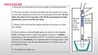 Immuology HUMAN CHORIONIC GONADOTROPIN Test (HCG) | PPTX