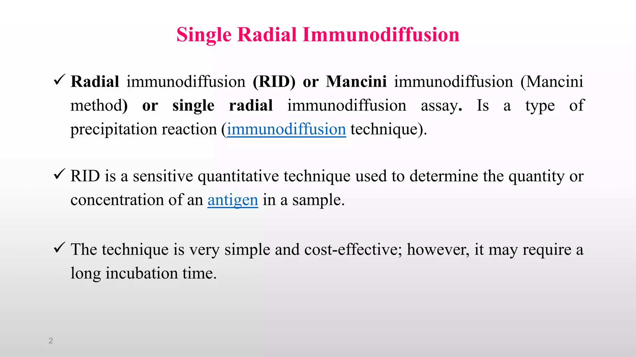 Single Radial Immunodiffusion | PPTX | Chemistry | Science