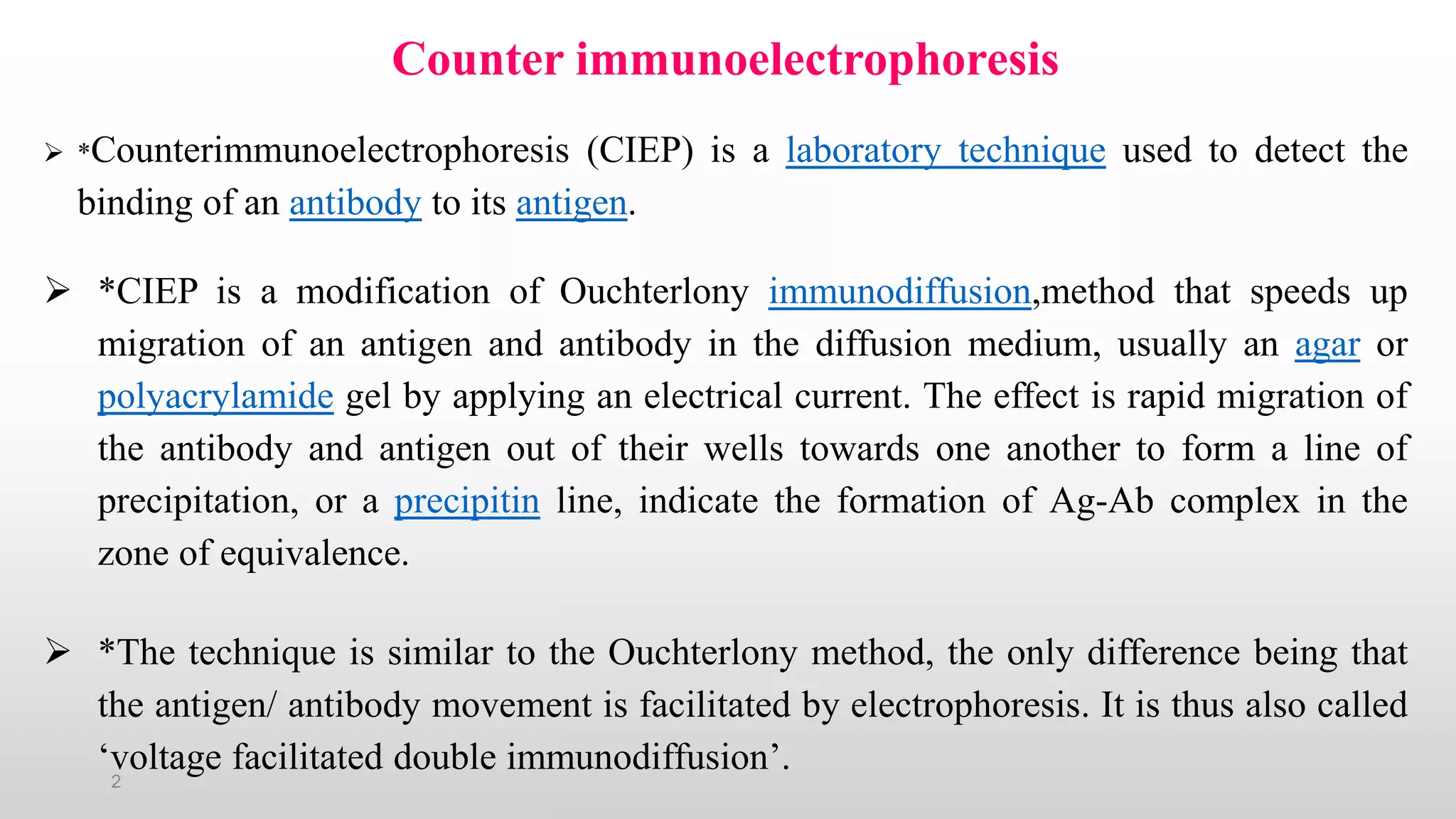 Counter immunoelectrophoresis | PPTX