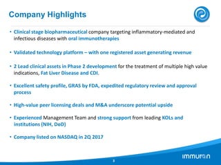 Immuron Corporate Presentation - April 2018 | PPT