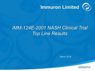 Immuron Corporate Presentation - April 2018 | PPT