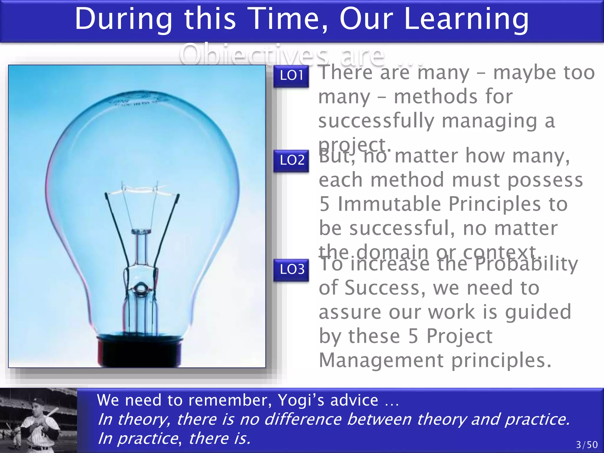 Immutable Principles of Project Management (Toronto PMI) | PPTX