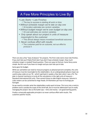 Immutable Principles Of Project Management (V7 Final Cmu) | PDF