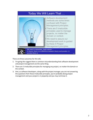 Immutable Principles Of Project Management (V7 Final Cmu) | PDF