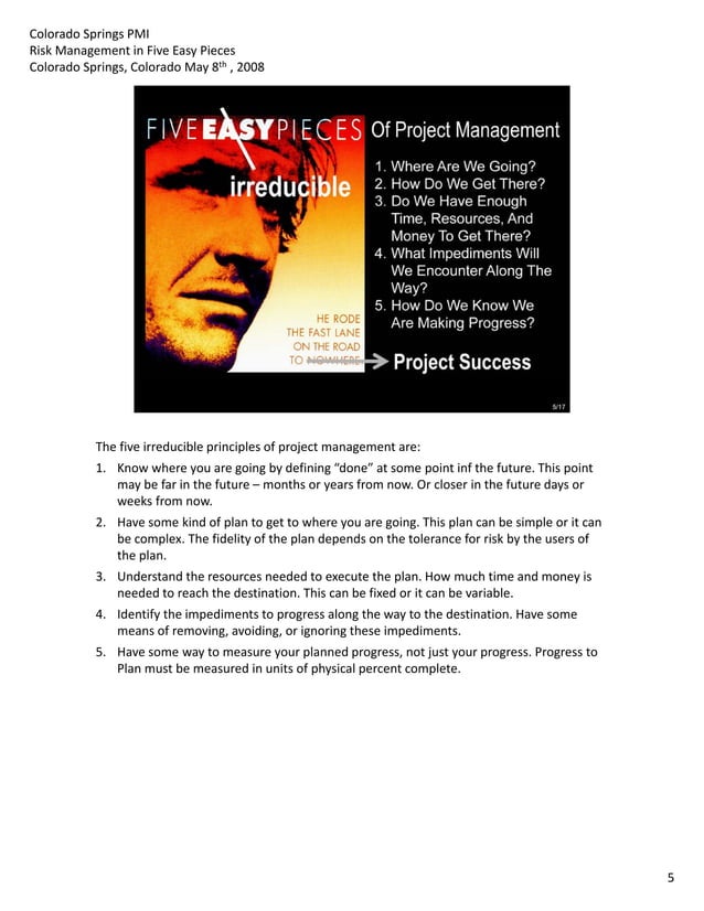 Immutable Principles Of Project Management (V7 Final Cmu) | PDF