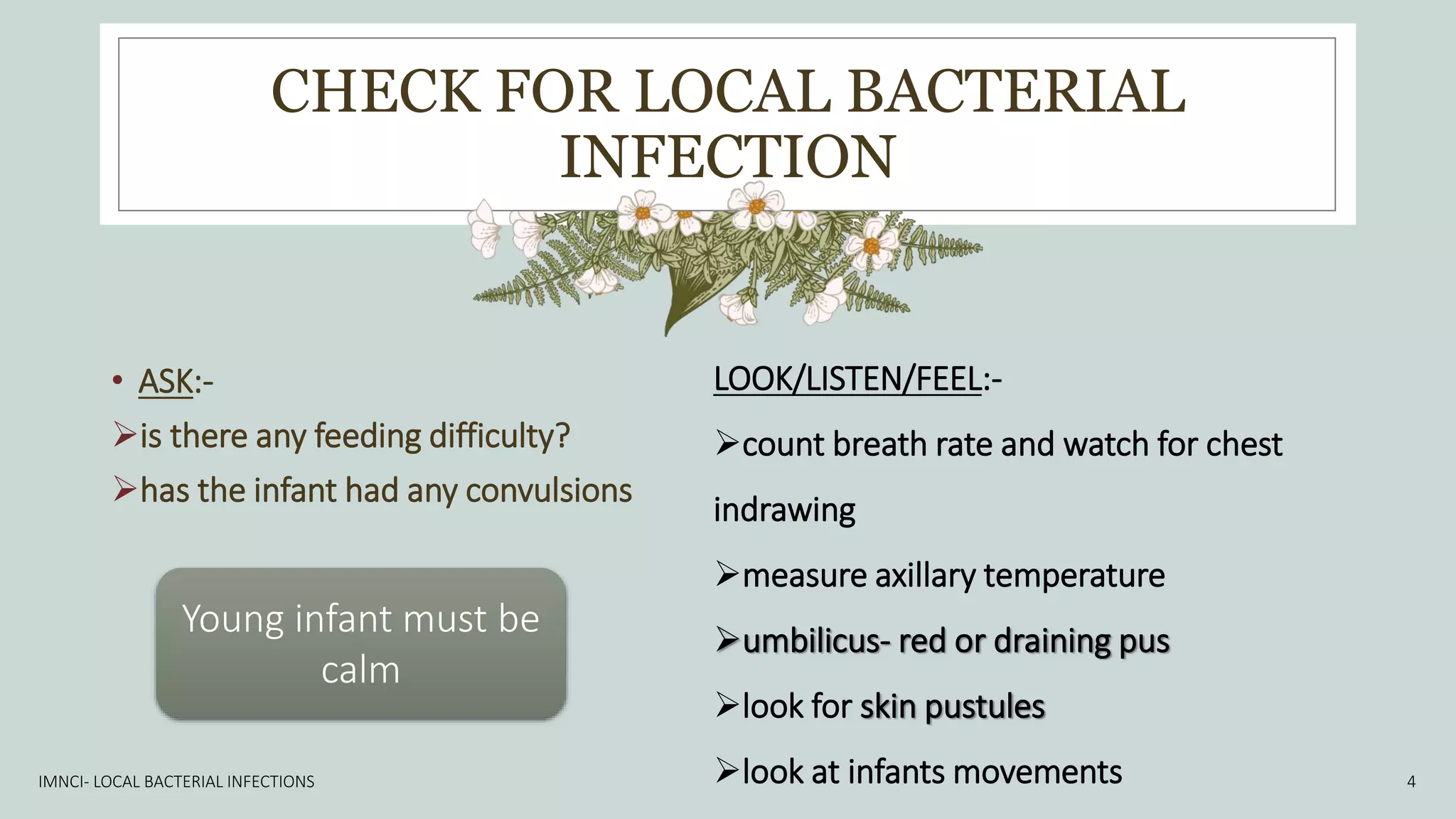 IMNCI- LOCAL BACTERIAL INFECTIONS.pptx