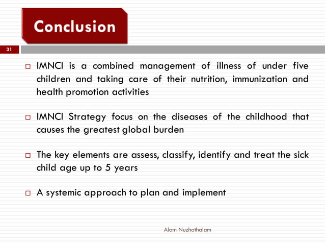 IMNCI (Integrated Management of Neonatal and Childhood Illness) | PDF ...