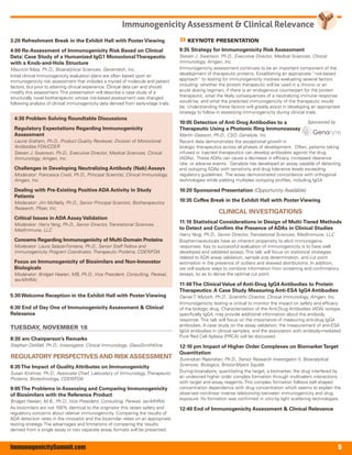 Immunogenicity and Bioassay Summit 2014 | PDF