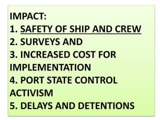 Imo conventions | PPTX | Cruises | Travel Type