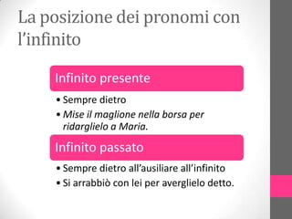 I modi indefiniti infinito | PPTX