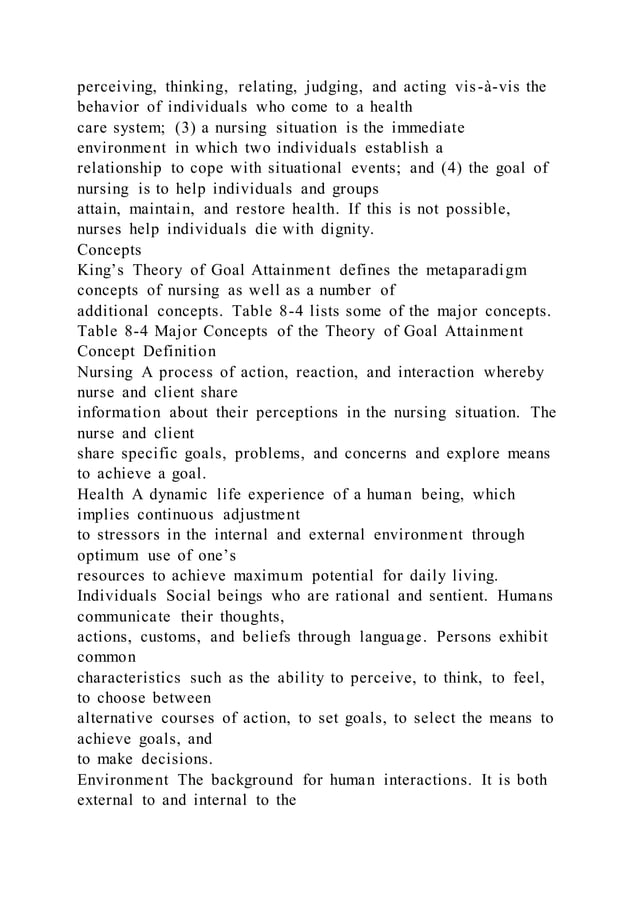 Imogene king king’s conceptual system and theory of goal attainm | PDF