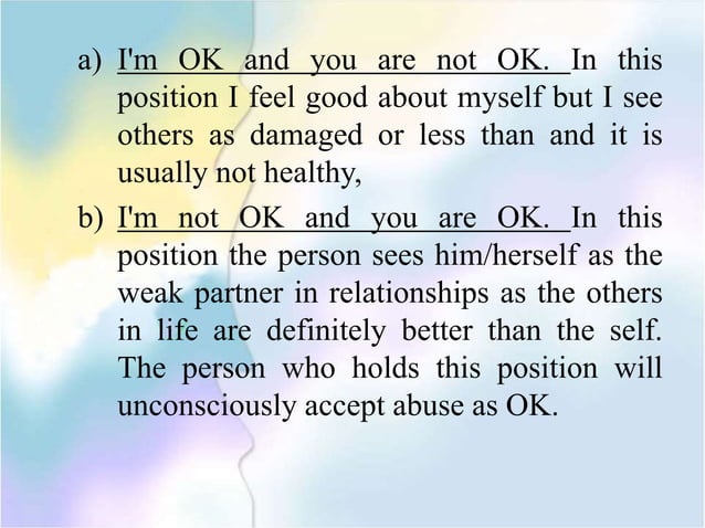 I'm ok you're ok | PPTX