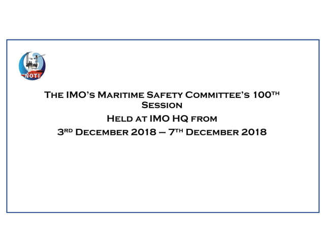 Imo msc 100 a gist | PDF