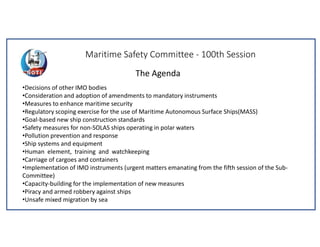 Imo msc 100 a gist | PDF