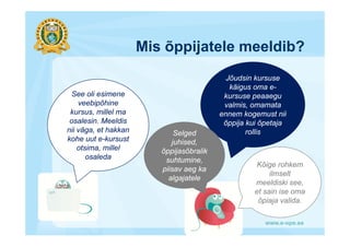 e-Õppe Arenduskeskuse koolitused | PPT