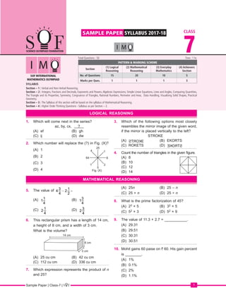 Imo sample paper_class-7 | PDF