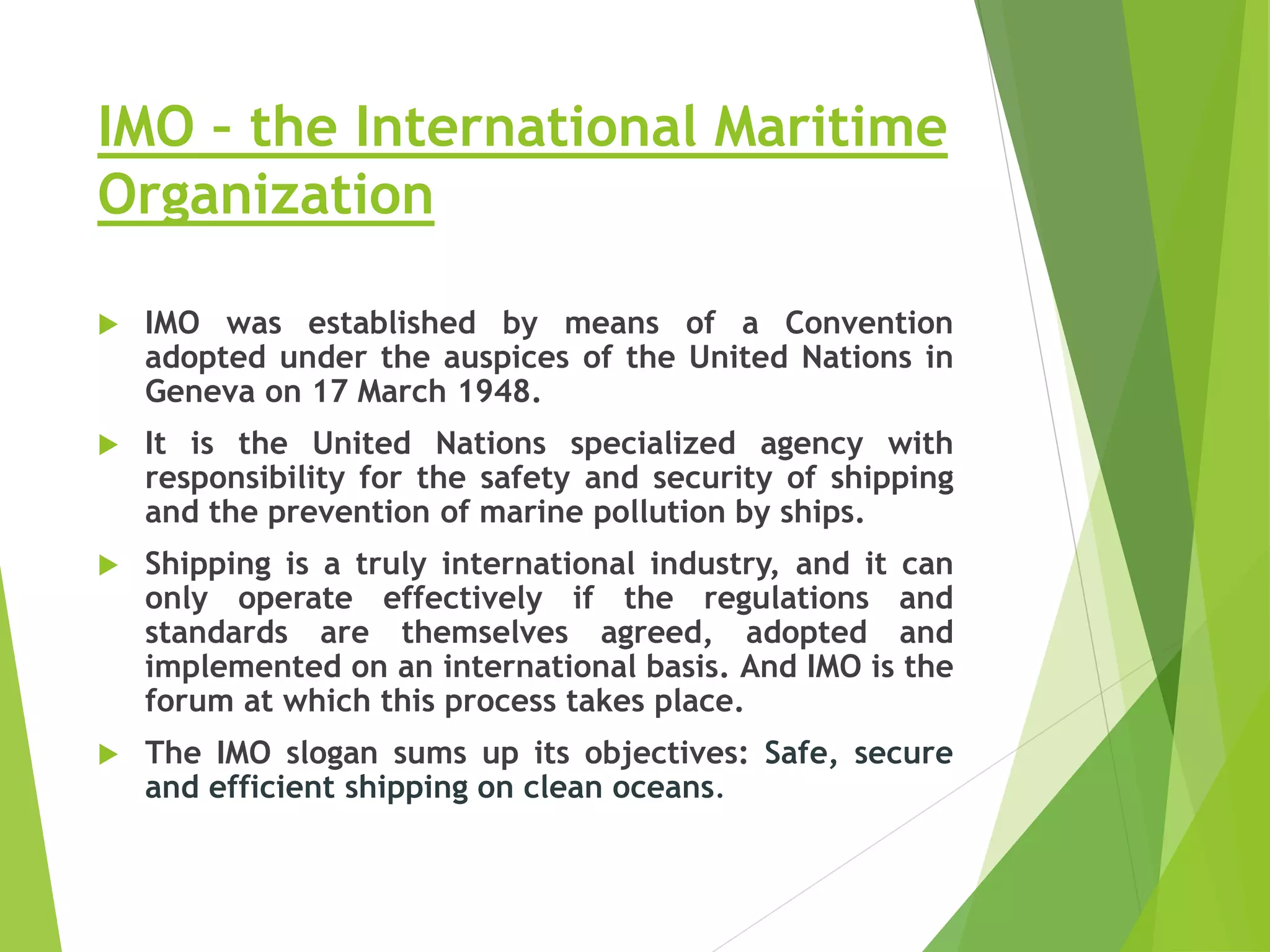 Imo – the international maritime organization | PPTX