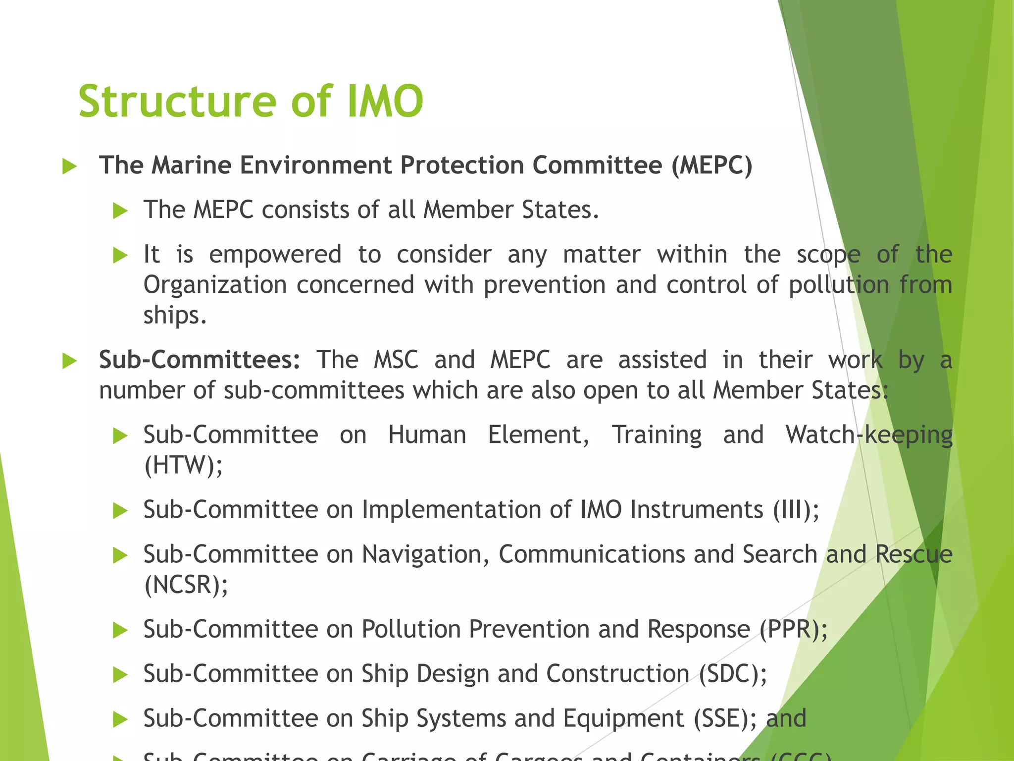 Imo – the international maritime organization | PPTX | Cruises | Travel ...