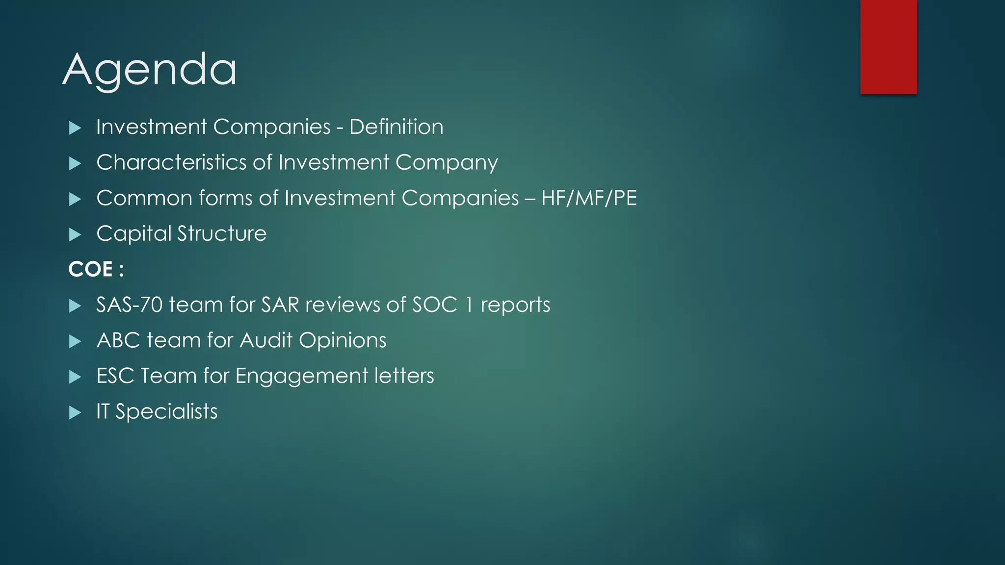 Investment Management overview | PPT